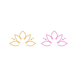 Wellness yoga lotus sign symbol logo Royalty Free Vector