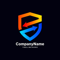 Arrow shield logo for business template Royalty Free Vector