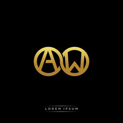 Aw logo letter initial designs template Royalty Free Vector