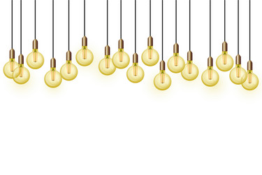 Background with retro bulbs edison Royalty Free Vector Image