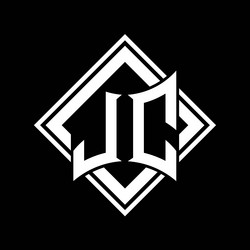 Jc letter logo monogram hexagon shape with crown Vector Image