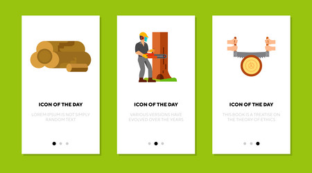 Sawmill and wood icon set Royalty Free Vector Image
