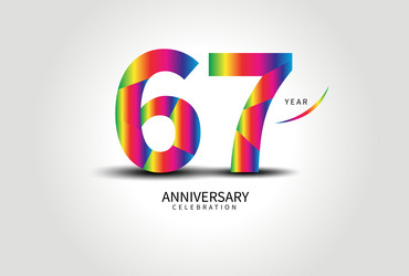 67 year anniversary celebration logo Royalty Free Vector