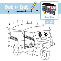 Dot to educational game and coloring book tuk Vector Image