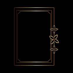 Gold frame line art style design element Vector Image