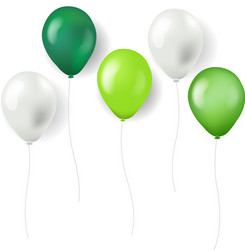 Green balloons isolated transparent background Vector Image