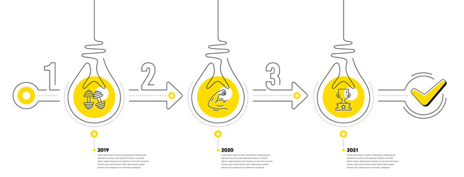 Gym infographic 3 steps timeline sport process Vector Image
