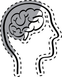 Human brain scribble Royalty Free Vector Image