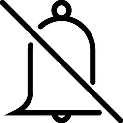 Silent notification icon alarm off Royalty Free Vector Image