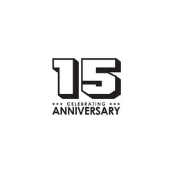 15th year anniversary emblem logo design template Vector Image