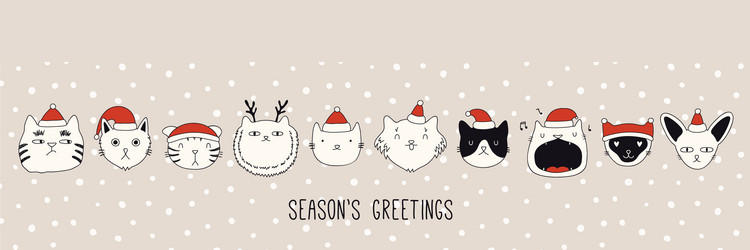 Cute christmas reindeer black outline with snow Vector Image