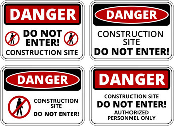 Warning danger under construction sings icons set Vector Image