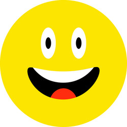 Happy face smiling emoji with open mouth Vector Image
