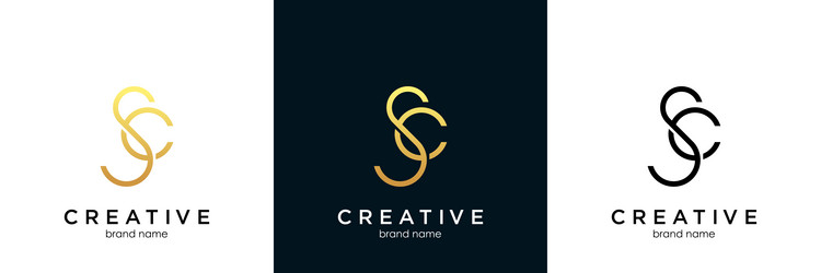 Letter s c logo design Royalty Free Vector Image
