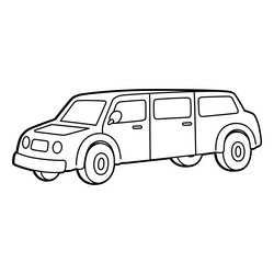 Stretch limousine coloring page Royalty Free Vector Image