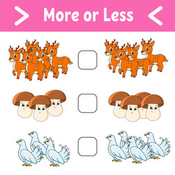 Learning mathematics numbers - choose more less Vector Image