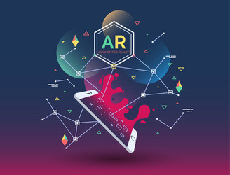 Designing architecture in augmented reality Vector Image