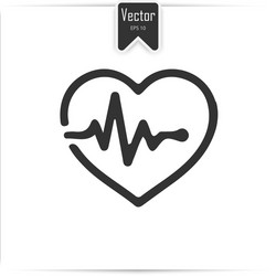 Heart rate black and white Royalty Free Vector Image