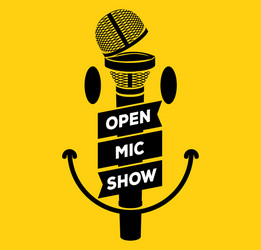 Open mic night comedy stand up show poster Vector Image