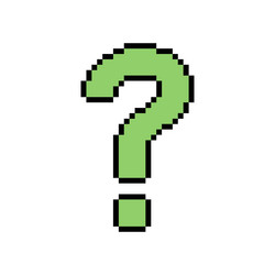 Question mark icon pixel art design Royalty Free Vector