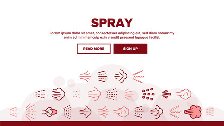 Spray icons water aerosol and air spatter liquid Vector Image