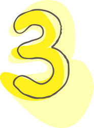 Cheese number 3 three font kids figure Royalty Free Vector