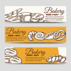 Bakery and patisserie baking process posters Vector Image