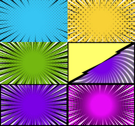Comic book colorful frames background Royalty Free Vector