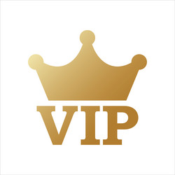 Golden emblem with gradient vip crown Royalty Free Vector