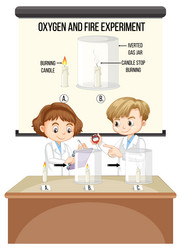 Science experiment with oxygen and fire Royalty Free Vector