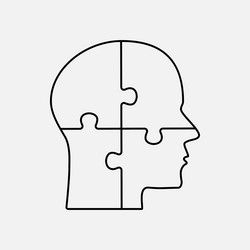 Diagram infographic for 4 steps brain puzzle Vector Image