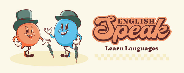 English talk language learning group Royalty Free Vector