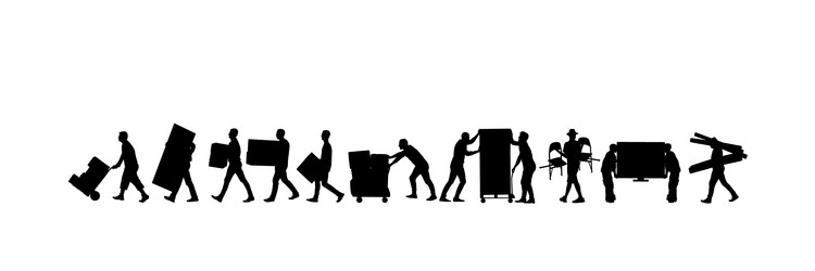 Silhouette Man Carry Load Vector Images (over 100)