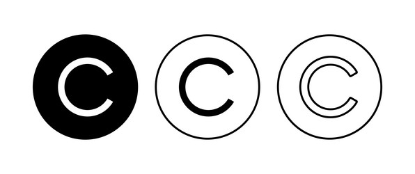 Copyright icon set symbols Royalty Free Vector Image