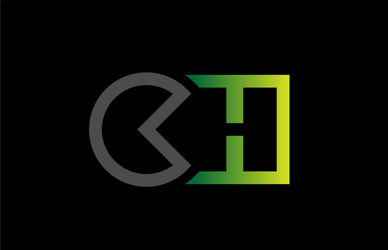 C grey black green letter logo alphabet design Vector Image