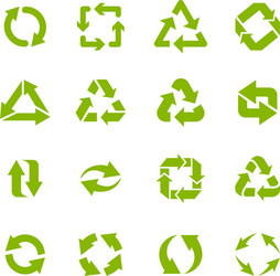 Recycling eco icon green circle arrow reuse bio Vector Image