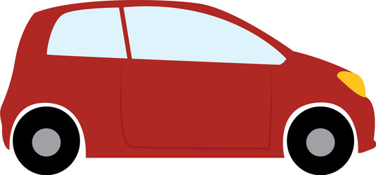 Cartoon orange passenger car side view Royalty Free Vector