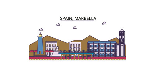 Marbella silhouette skyline spain Royalty Free Vector Image