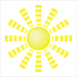 Sun with yellow rays Royalty Free Vector Image