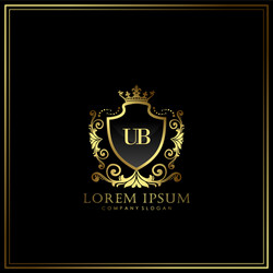 Ub initial letter luxury logo template in art Vector Image