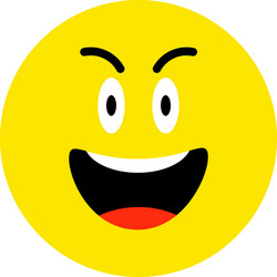 Happy face smiling emoji with open mouth Vector Image
