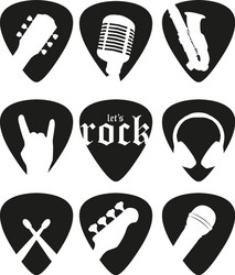 Guitar headstock logo mediator shape design Vector Image