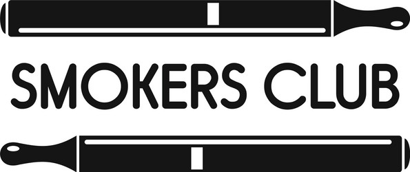 Smoking men club logo simple style Royalty Free Vector Image