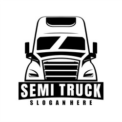 Semi truck logo design Royalty Free Vector Image