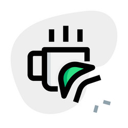 White tea outline icon set Royalty Free Vector Image