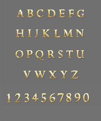 Calligraphic golden letters vintage elegant gold Vector Image