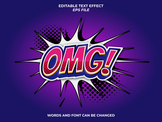Wow comic style text effect font editable Vector Image