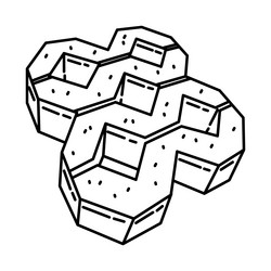 Concrete block icon doodle hand drawn or outline Vector Image