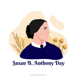 Susan b anthony day line art design Royalty Free Vector