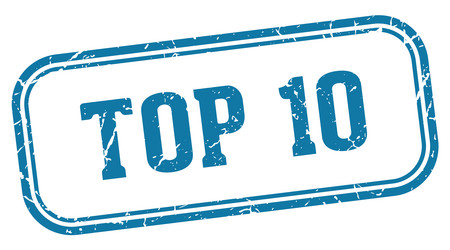 Top 10 stamp rectangular on white Royalty Free Vector Image